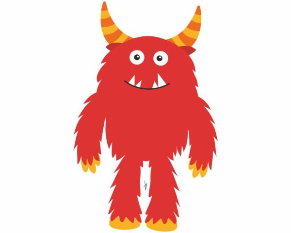 Wandtattoo Rotes Monster als Kinderzimmer Deko – KIDDIKISTE